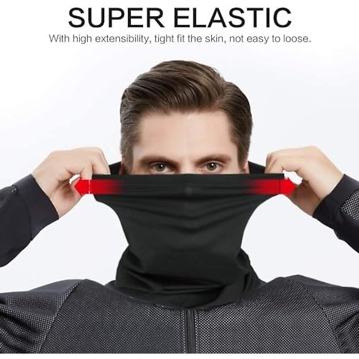 SUNLAND Breathable Gaiter Face Mask Neck Gaiter Scarf Dust Sun Protection Face Cover Windproof Ideal For Running Cycling 3Pack Black