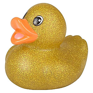 The Dreidel Company Glitter Rubber Duck Toy Assortment Duckies for Kids, Bath Birthday Gifts Baby Showers Summer Beach and Pool Activity, 2" (10-Pack)