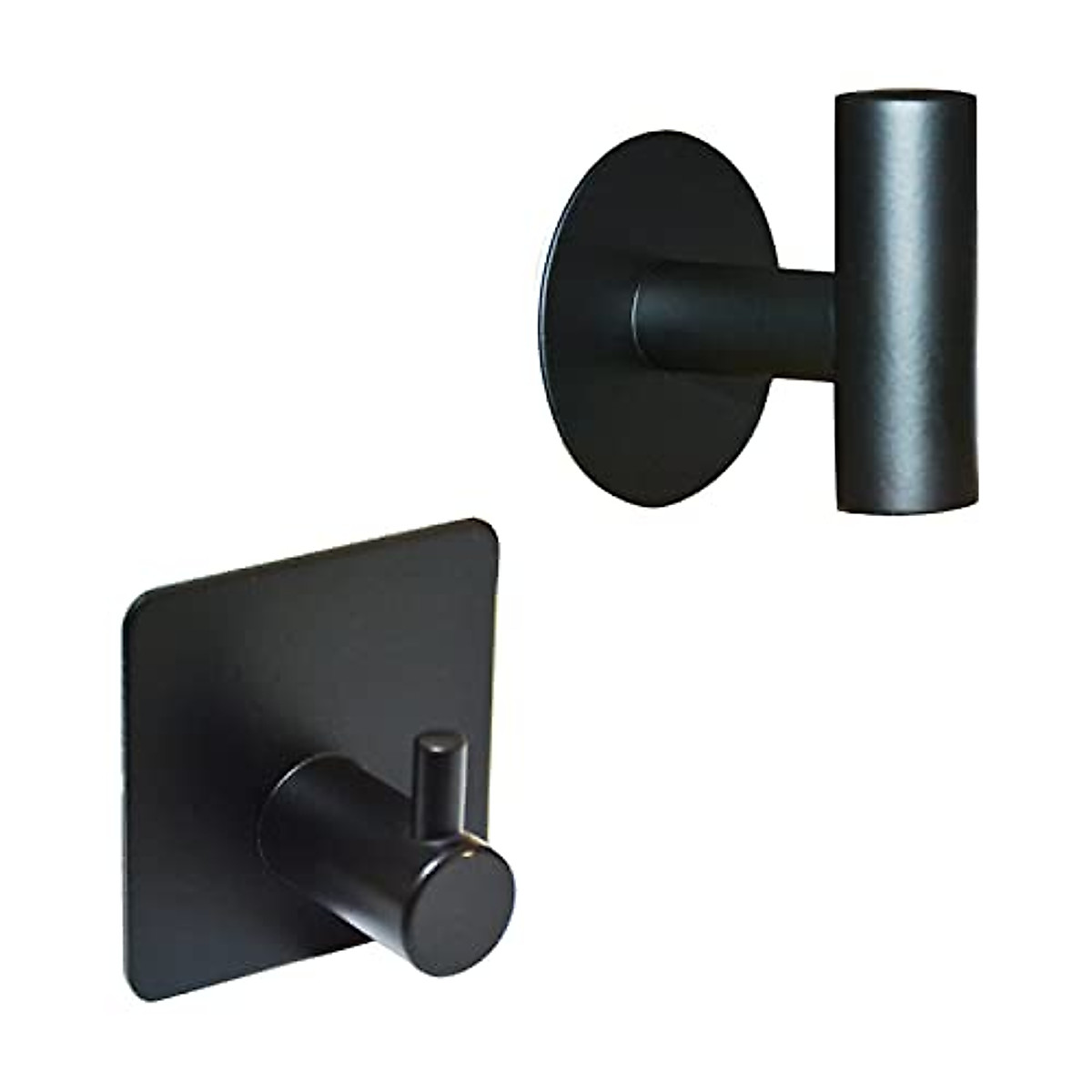 8 Packs Adhesive Towel Hooks - Stainless Steel Bathroom Hook, Wall Towel Hooks Heavy Duty Adhesive Hooks for Bathroom Kitchen Garage Home Hotel Office (Black)