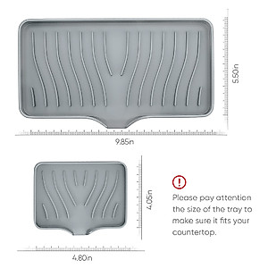 Kitchen Sink Tray,Self Draining Kitchen Soap Tray Soap Holder Silicone Sponge Holder for Kitchen Sink,Kitchen Bathroom Sink Caddy Sink Organizer for Sponge,Soap Dispenser,Dish Scrubber,Palm Brush