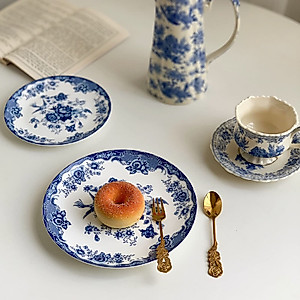 DUDSME Dinnerware Set Ceramic Kitchen Dinner Set Service for 4/6/8 People Coffee Set Bone China Tableware Combination Sets with Dinner Plates Salad Plates Coffee Cups and Saucers Bowl 40 (Size : 40 P