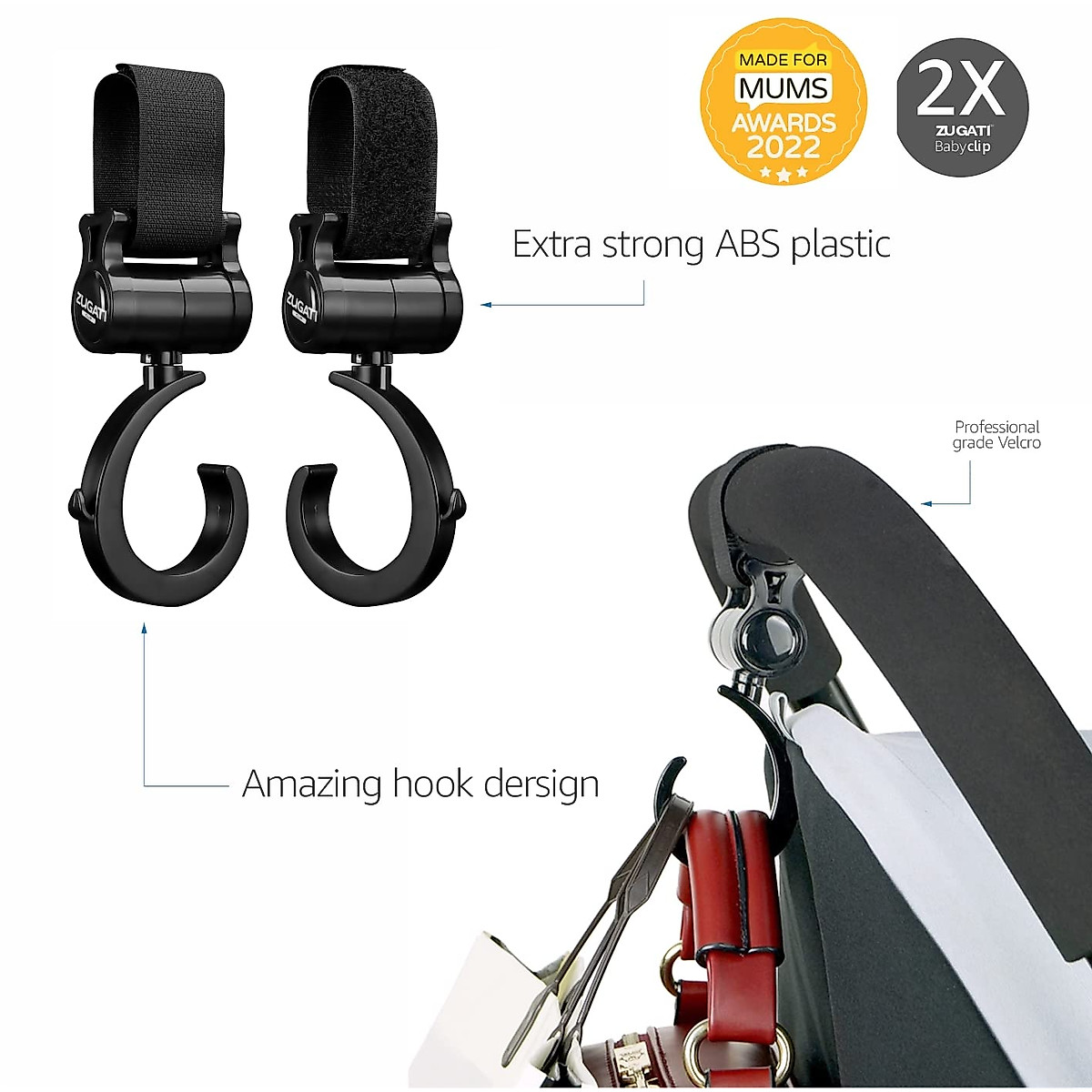 Universal Stroller Cup Holder, Universal Stroller Organizer Baby Bottle Holder - Stroller Accessory, Parent Cup Holder for Stroller/Bike