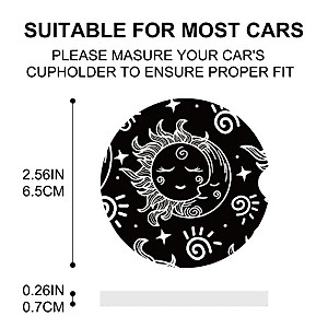 Car Coasters for Car Cup Holders Absorbent 2 Pack, 2.56'' Ceramic Car Coasters with Finger Notch for Easy Removal, Funny Coaster for Drink to Keep Cupholder Clean