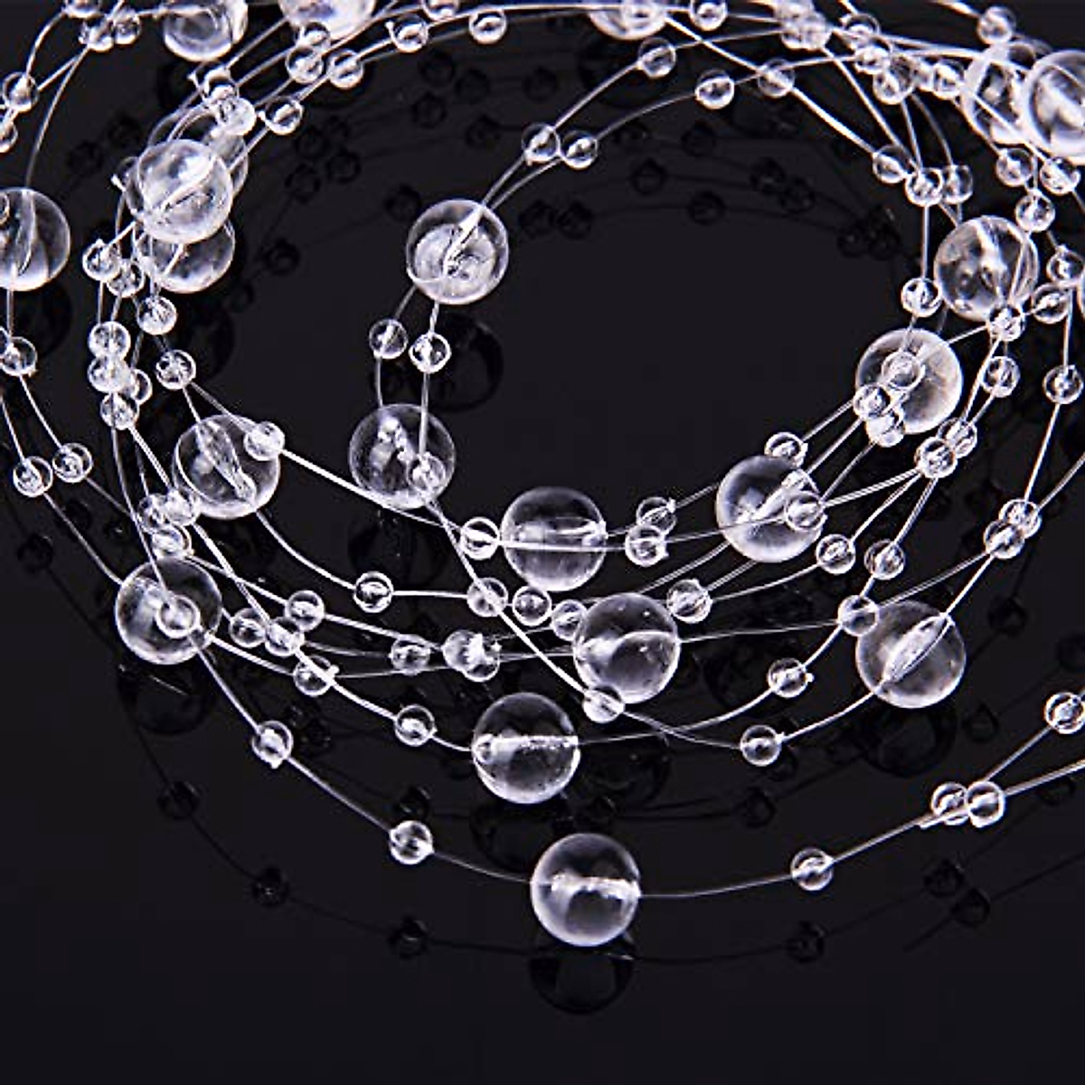 200 Feet Roll Clear Crystal Acrylic Party Garland Centerpiece Bridal Bouquet Decoration/Crystal Acrylic Bead Garland Wedding Centerpiece Floral Crafting DIY Accessory