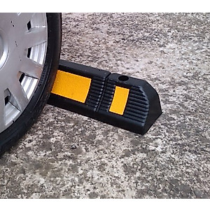 Parking Stopper for Garage Floor, Blocks Car Wheels as Parking Aid and Stops the Tires, acting as Rubber Parking Curbs that Protect Vehicle Bumpers and Garage Walls, 23.6"x4.7"x3.9" (Pack of 2)
