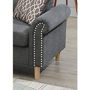 Poundex 2 Piece Reversible Sectional, Slate