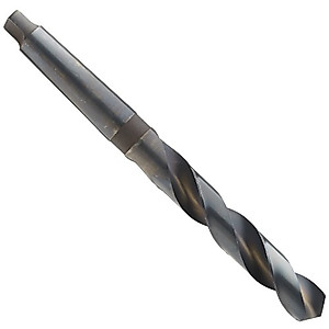 Chicago Latrobe - 53140 110 High-Speed Steel Taper Shank Drill Bit, Black Oxide Finish, #2 Morse Taper Shank, 118 Degree Conventional Point, 5/8" Size