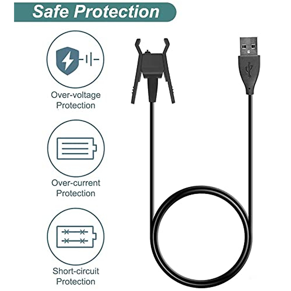 Kissmart Charger Cable Compatible with Fitbit Alta, Repalcement Charging Cable with 1m/3.3ft USB Cord for Fitbit Alta Smart Wristband