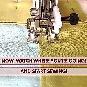 Madam Sew Open Toe Walking Foot for Quilting and Sewing | Stitch Through Multiple Layers and Match Prints | Compatible with Low-Shank Sewing Machine | Brother, Singer, Janome, Babylock & More