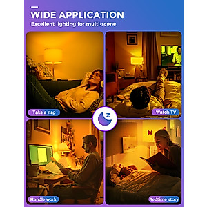 Amber Light Bulbs, 1900K Led Amber Light Bulbs for Sleep Therapy, 2 Pack Dim Light Bulbs, E26 Warm Light Bulb, A19 Blue Light Blocking Sleep Light Bulb for Bedrooms, Kids Room,Nursery Room