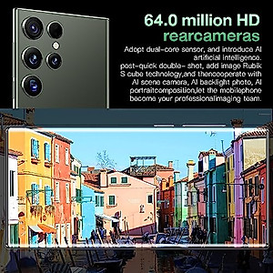 MOONTERGEER S23 Ultra Cell Phone 6GB + 128GB, 7.3" Display, Smartphone Android 13, 64MP Mobile Phone, 6800 mAh (Color : Green)