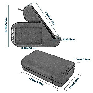 MoKo Tablet Pillow Holder, Foldable Soft Pillow Tablet Stand Up to 12.9", Sofa Throw Pillow for Xmas Gift, eReader, Fit with iPad 9 2021, iPad Mini 6, iPad Pro 12.9/11 2022,Galaxy Tab S7, Dark Gray