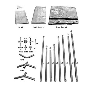 WALCUT Carport Garage Car Canopy Tent for Patio Garden Storage Large Portable Heavy Duty Grey 10 x 10 x 8 Feet Peak Roof Auto Shelter Outdoor Sheds