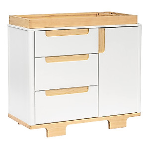 Babyletto Yuzu 3-Drawer Dresser in White and Natural, Greenguard Gold Certified