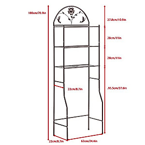 YIYIBYUS 3-Layer Bathroom Organizer Cabinet Over Toilet,Painted Iron Pipe Toilet Shelf,Toilet Organizer Shelf, Bronze (Close to Black)