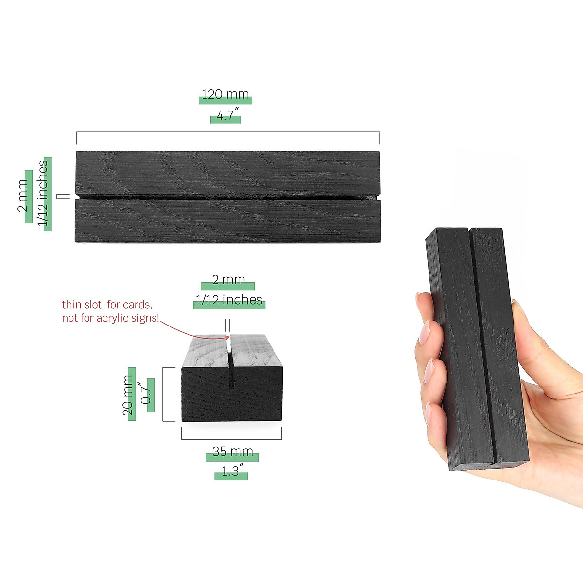 TOROS store 10 Pack Wood Place Card Holder - Black Wooden Table Number Holders , Name Place Cards Stand , Events Party Tabletop Sign Stands , Wedding & Birthday Stands for Photos, Pictures & Postcard