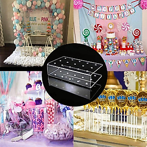 KKOBHO 2 Pack Acrylic Lollipop Holder Cake Pop Stand 100PCS Clear Treats Bags 100PCS Lollipop Sticks and 100PCS Gold Metallic Twist Ties for Candy Cake Pop Sticks Making Tools (2)