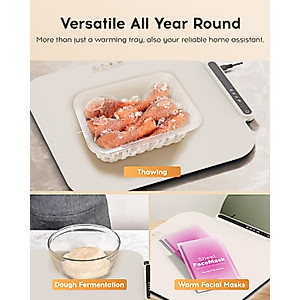 iTRUSOU Electric Warming Tray - Full Surface Heating,Rollable & Portable,Premium Silicone Nano-Material,3 Temperature Settings,Auto Shut-Off -Versatile Food Warmer for Pizza, Meals, and More