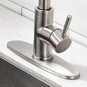 OWOFAN Hole Cover Deck Plate Escutcheon for Bathroom or Kitchen Sink Faucet Single Hole Mixer Tap 10 Inch Stainless Steel Brushed Nickel WF-4102SN