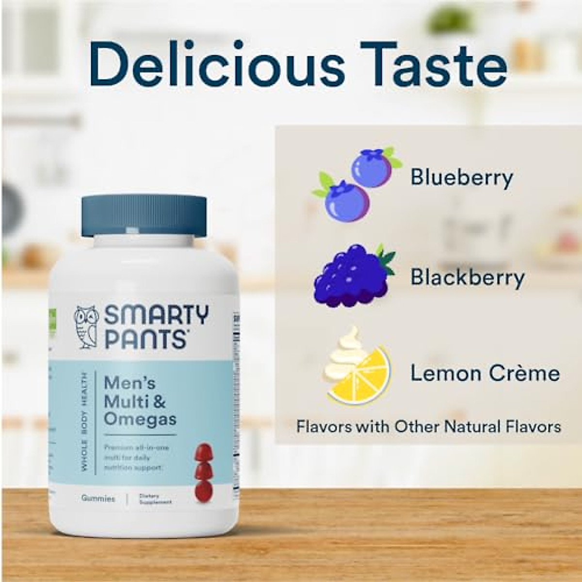 SmartyPants Multivitamin for Men, Gummies: Omega 3 Fish Oil (EPA/DHA), Methylfolate, CoQ10, Vitamin D3, C, Vitamin B12, B6, Vitamin A, K & Zinc for Immune Support, 180 Gummies (30 Day Supply)