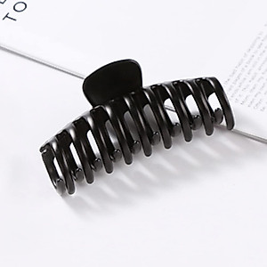 Hair Claw Clips for Thick Hair - 4pcs 4.3’’ Plastic Nonslip Jumbo Hair Clips Strong Hold Hair Jaw Clips Big Hair Clips French Design Hair Styling Accessories for Women Girls(3 Packs) (Black-4P)