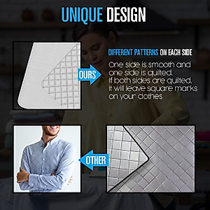 Ironing Mat, Ironing Pad, Iron Mat, Iron Pad, Dryer Top Protector Mats, Magnetic, Portable, Blanket Cover for Table Top, Countertop, Washer, Travel, Quilting, Grey, Wide, Thick, 33 x 17 Inches