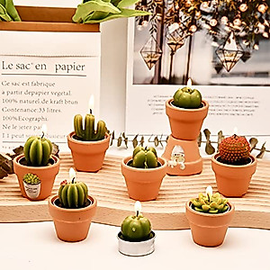 18pcs Cactus Tealight Candles Tea Party Decorations Succulent Baby Shower Fiesta Party Favors Home Decor Plant Gifts T Light Candles in Bulk