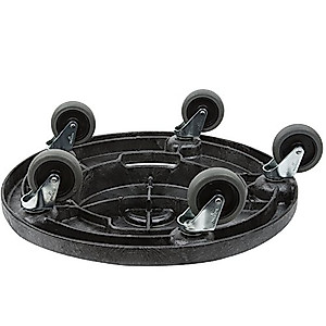 Rubbermaid Comm Prod Commercial Brute 250 lb. Plastic Wheeled Garbage BLK Trash Can Dolly, 1, Black