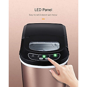 SOUKOO Ice Makers Countertop 26lbs/24h Portable Ice Maker (Bronze Stainless Steel)………