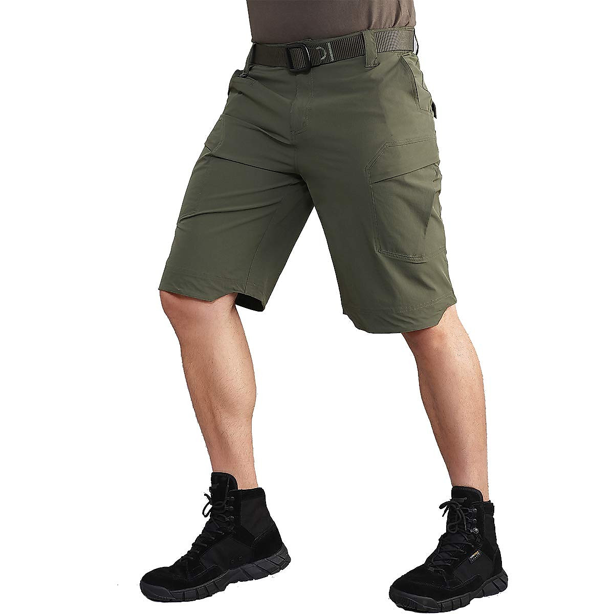 CARWORNIC Men's Quick Dry Hiking Tactical Shorts Lightweight Stretch Outdoor Cargo Shorts with Multi Pockets Summer Casual Camping Travel Fishing Shorts