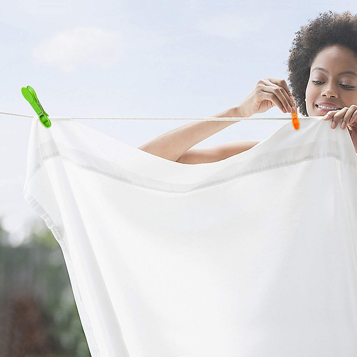 Colorful Plastic Clothespins, Heavy Duty Laundry Clothes Pins Clips with Springs, 4 Colors Clothes Drying Line Pegs for Kitchen Outdoor Trip, Air-Drying Clothing Pin Set(36 Pack)