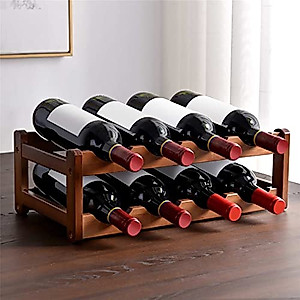 DOUBA Wooden Wine Rack Retro Cabinet Rack Rack Storage Wine Rack Home Kitchen Bar Freestanding Rack