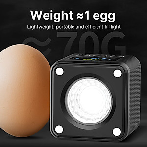 ULANZI L2 RGB COB Video Light Mini Cube Lights, LED Camera Light 360° Full Color Portable Photography Video Lighting, 800mAh Rechargeable & Magnetic Designs and 11 Dynamic Light Effects