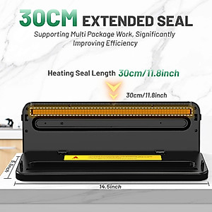 Vacuum Sealer Machine Food Vacuum Sealer for Food Storage Food Sealer Machine 6-in-1 for Dry/Moist Modes, Compact Design with 10 Vacuum Sealer Bags