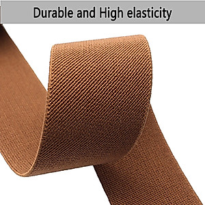 Dortrue 2 Inch 5 Yards Brown Sewing Elastic Band Heavy Stretch High Elasticity Elastic Spool for Sewing Pants Waistband, Straps, Craft DIY Projects