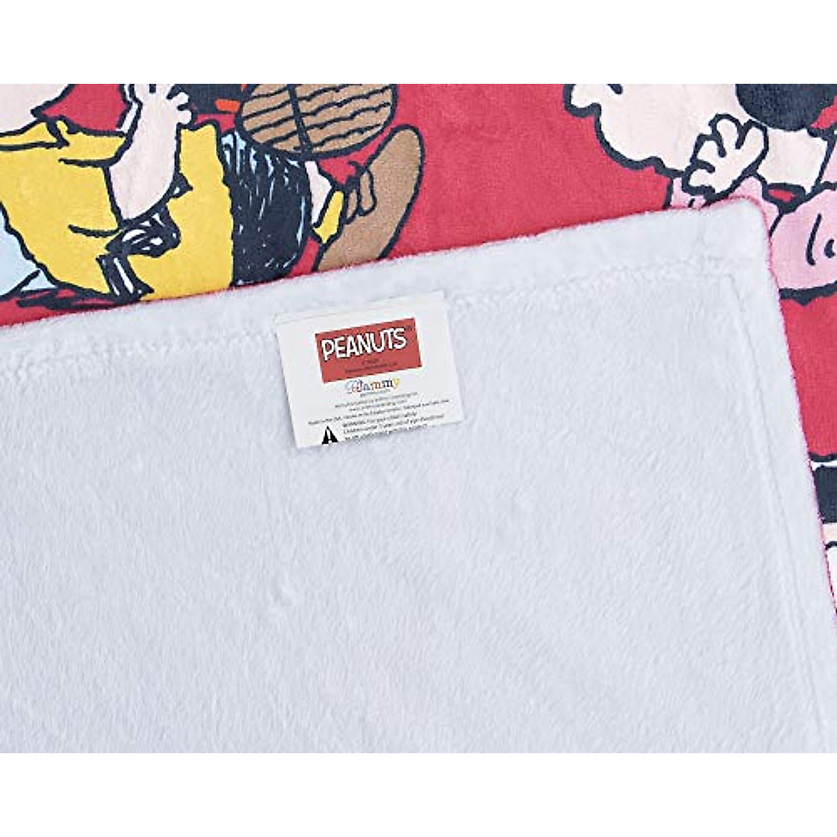 INTIMO Peanuts Love Charlie Brown Snoopy and Pals Letter Art Fleece Plush Throw Blanket