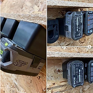 StealthMounts 18V Ryobi Battery Holder - 4 Pack | Ryobi Battery Mount | Ryobi Battery Storage | Ryobi Organizer | Ryobi Battery Holder Wall Mount | Ryobi 18V Battery Mount | Made in UK