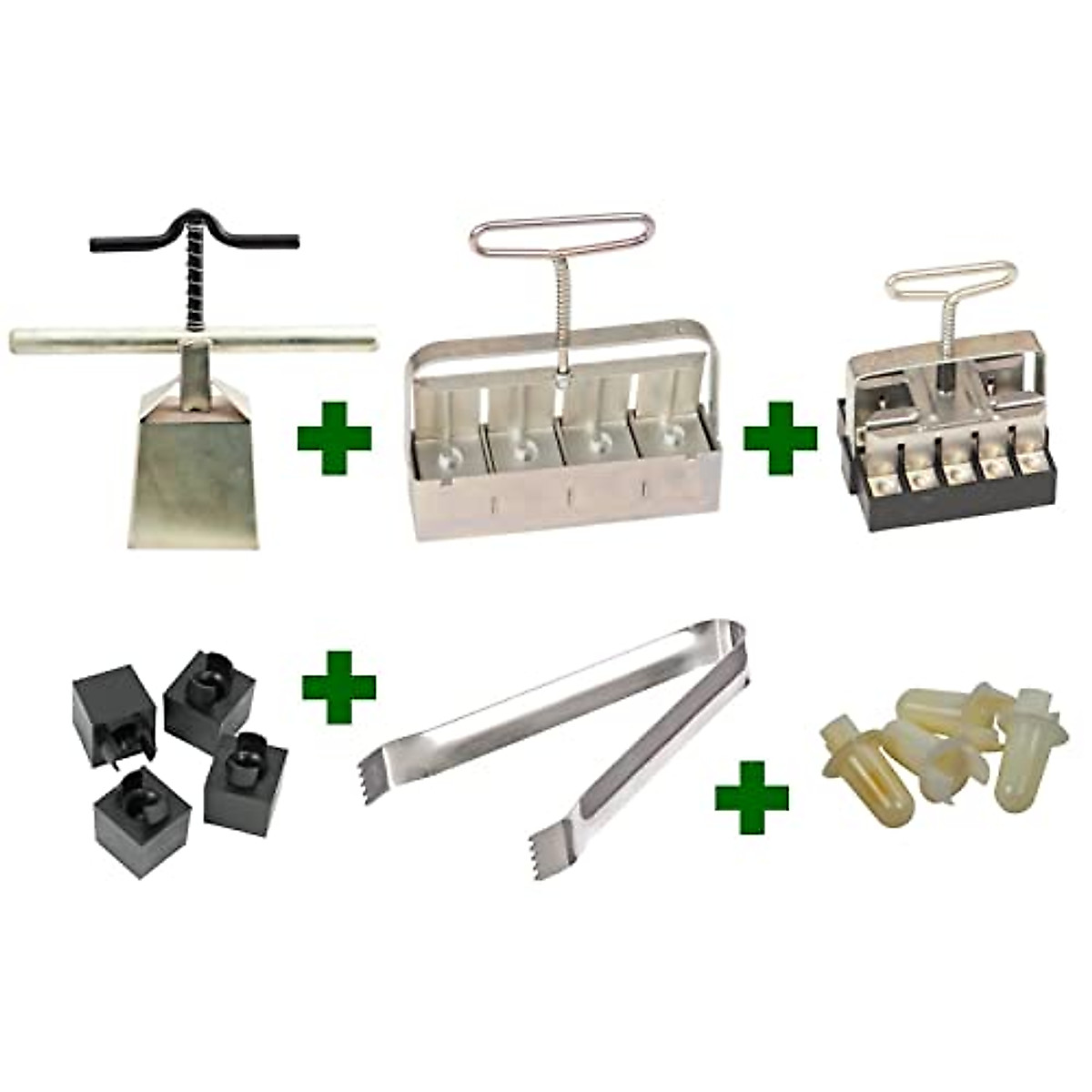 Ladbrooke Genuine Soil Block Maker - 6-Pc. Master Grower Nesting System Includes Maxi, Mini 4, Micro 20, Cubic Inserts, 1" Seed Dibbles, and Grow Tweezers, Made in England