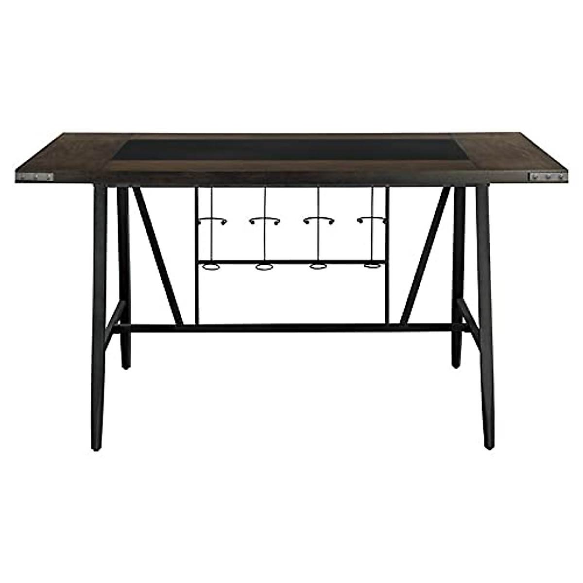 Lexicon Appert Transitional Metal Counter Height Dining Room Table in Dark Gray