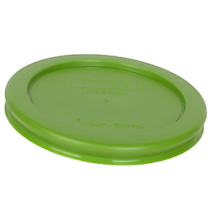Pyrex Lawn Green (2) 7202-PC, (2) 7200-PC, (2) 7201-PC, & (1) 7402 Round Plastic Food Storage Replacement Lids, Made in USA