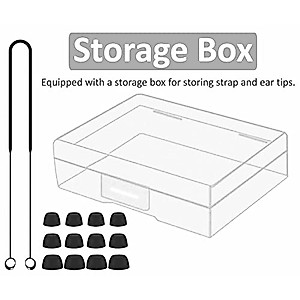 Strap Ear Tips Kit for Galaxy Buds Pro SM-R190, Anti-Lost Soft Silicone Lanyard Neck Rope Cord Leash Replacement Gel Eartips Skin Accessories Compatible with Samsung Galaxy Buds Pro - Black