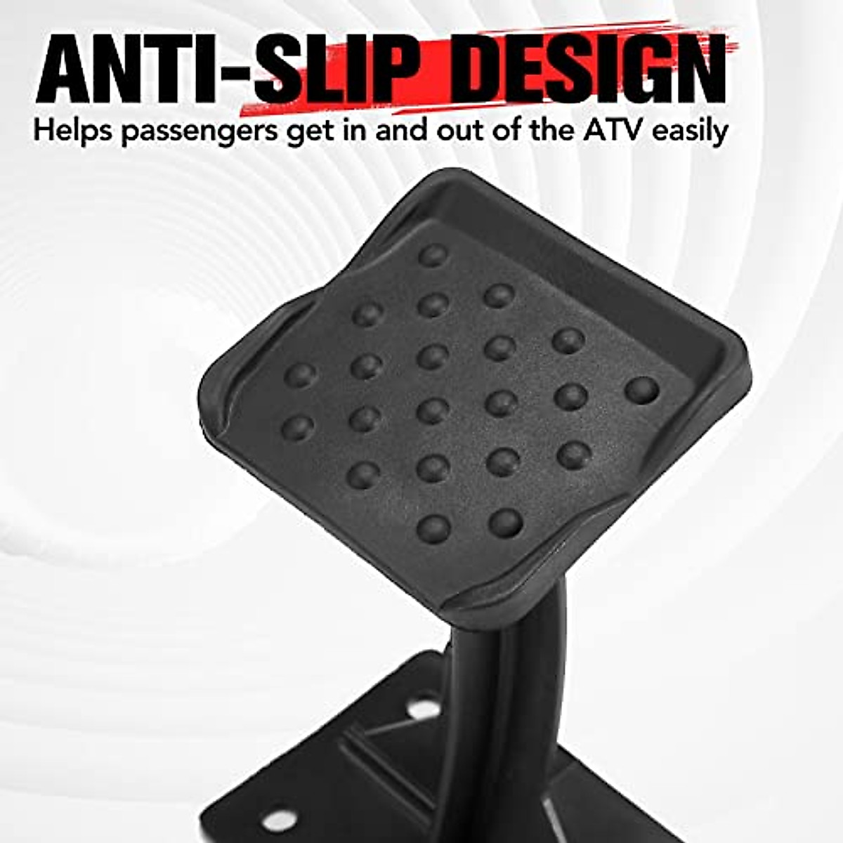 Sportsman Passenger Foot Rest, A & UTV PRO ATV Rear Lounger Foot Pegs Pedal, Anti-Slip Footboards for Polaris Sportsman 570 450 H.O. 2021-2023 Pedestal Accessories, Black, 2PCS