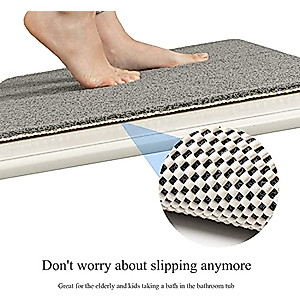 KESFEY Corner Anti-Slip Shower Mat 60x60 Inch Soft Texture Quick Dry Easy Clean Shower Mat for Scalloped Bathroom Area PVC Loofah Non-Slip Floor Mat