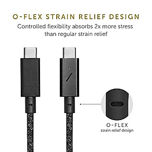 Native Union Type-C Desk Cable – USB-C to USB-C 8ft Ultra-Strong Non-Slip Charging Cable with Anchor Weight Compatible with iPhone 16, MacBook Pro 14" M3, Air 13"/15", Surface Go 3 (Cosmos)