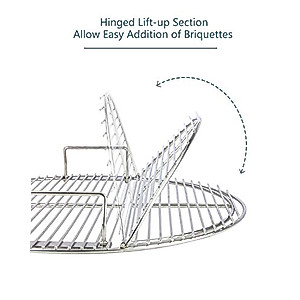 KAMaster Stainless Steel Cooking Grate for 22 in Weber Charcoal Grills 21.5 in Round Hinged Cooking Grid Grill Accessory Replaces for Weber Original Kettle Series