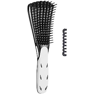 Detangling Brush for Natural Hair-Detangler for Afro Textured 3a to 4c Kinky Wavy, Detangle Easily with Wet,Coily Hair,Dry,Curly,Conditioner, Improve Hair Texture-Easy Clean (Black)