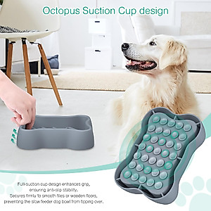 ORIA Slow Feeder Dog Bowls, Silicone Dog Food Bowl with Suction Cups, Interactive Dog Puzzle Bowl for Slow Eating, Anti-Choking, Slow Feeder Cat Bowl for Dogs Cats, Dry and Wet Food
