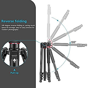 Neewer 2-in-1 Aluminum Alloy Camera Tripod Monopod 71.2"/181 cm with 1/4 and 3/8 inch Screws Fluid Drag Pan Head and Carry Bag for Nikon Canon DSLR Cameras Video Camcorders Load up to 17.6 pounds