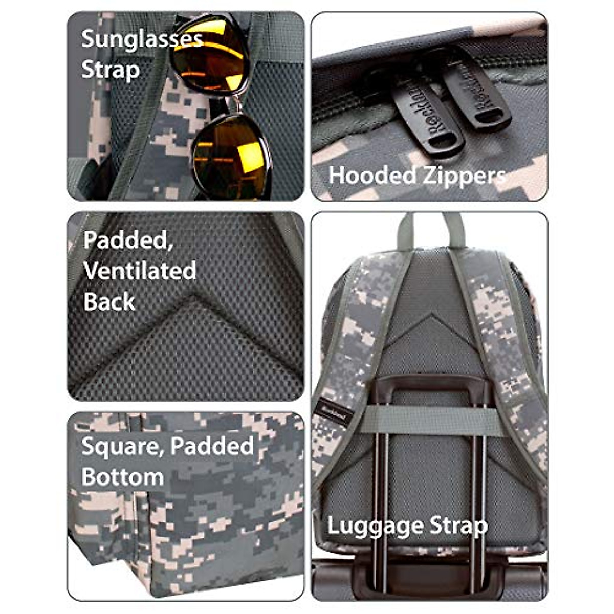 Rockland Classic Laptop Backpack, ACU Camo, Large