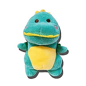 Yatchen Fur Case for AirPods 1&2, Unique Cute 3D Cartoon Fluffy Plush Dinosaur Design Funny for AirPods Cover Case with Keychain Protective Case for AirPods 1&2 Dinosaur Green